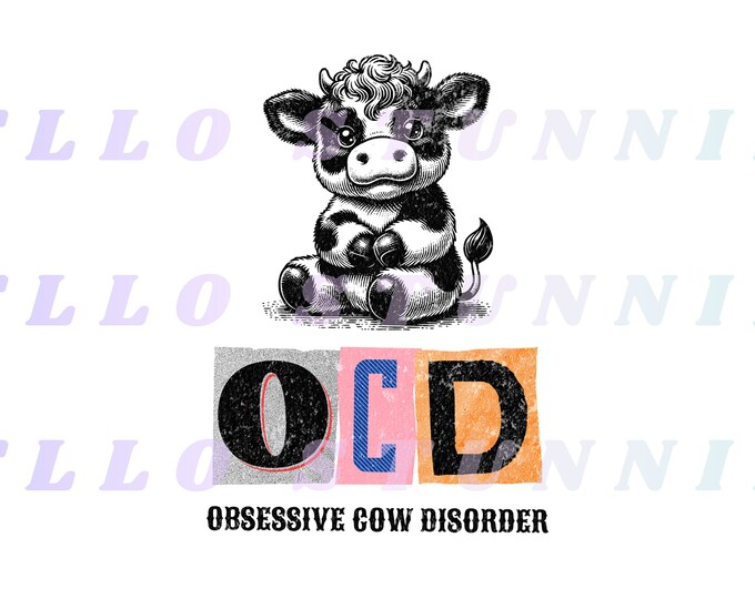 Obsessive Cow Disorder Png, Cute Cow SVG, Cow Mug Png, Heifer, Muzzle ...