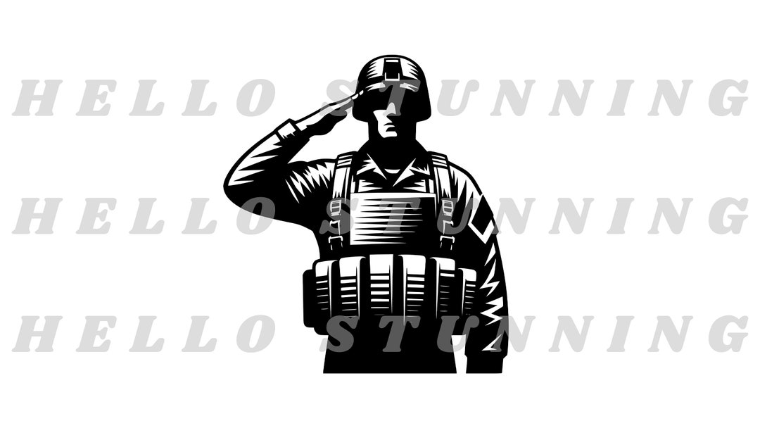Soldier Saluting Svg, Soldier Svg, Army Solider Svg File, Fallen ...