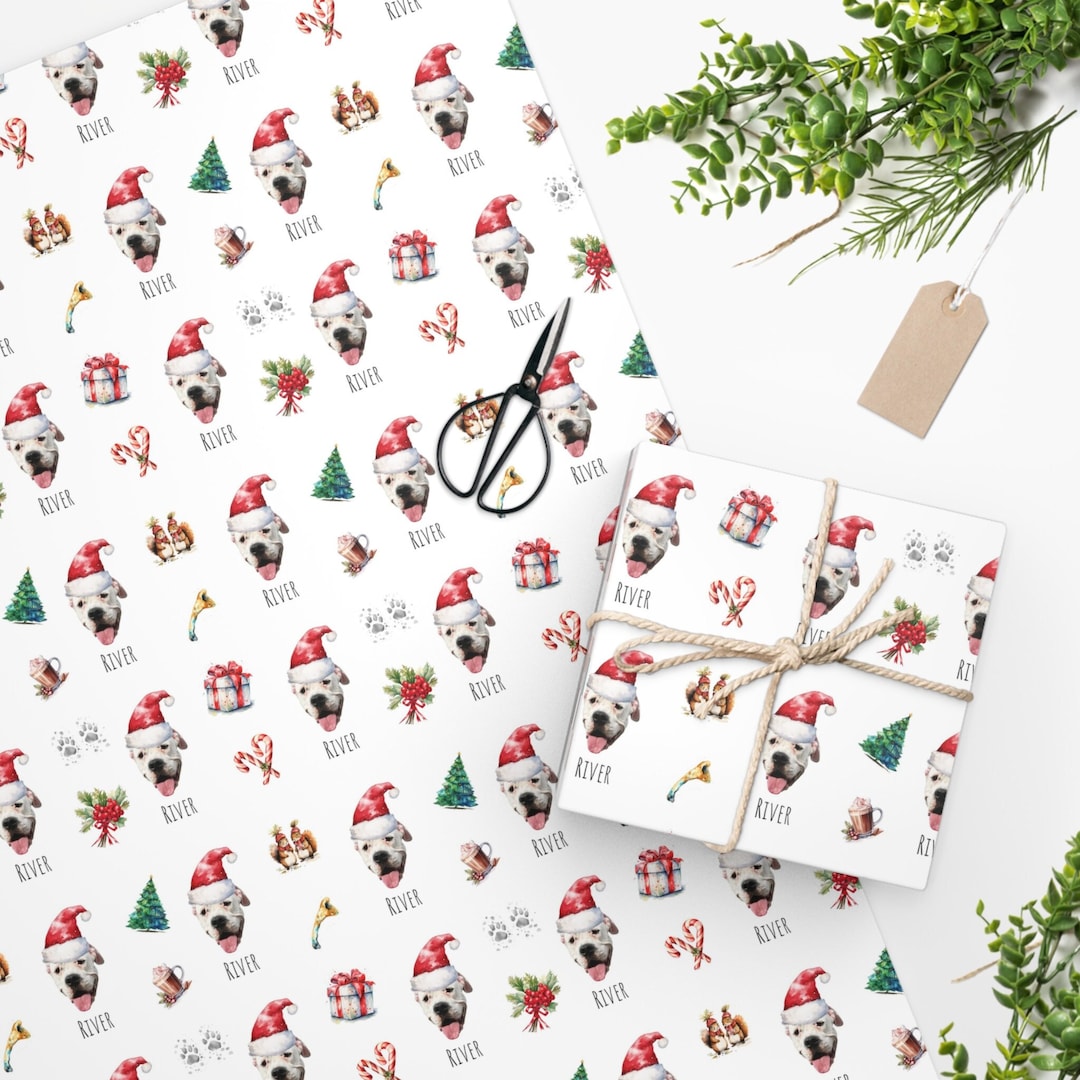 Custom Wrapping Paper Using Pet Photo Personalized Dog Christmas ...
