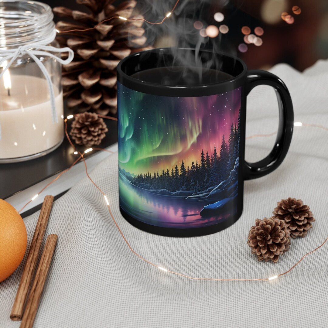 Northern Lights Mug Aurora Lights Gift for Nature Lover 11oz Mug Hiker ...