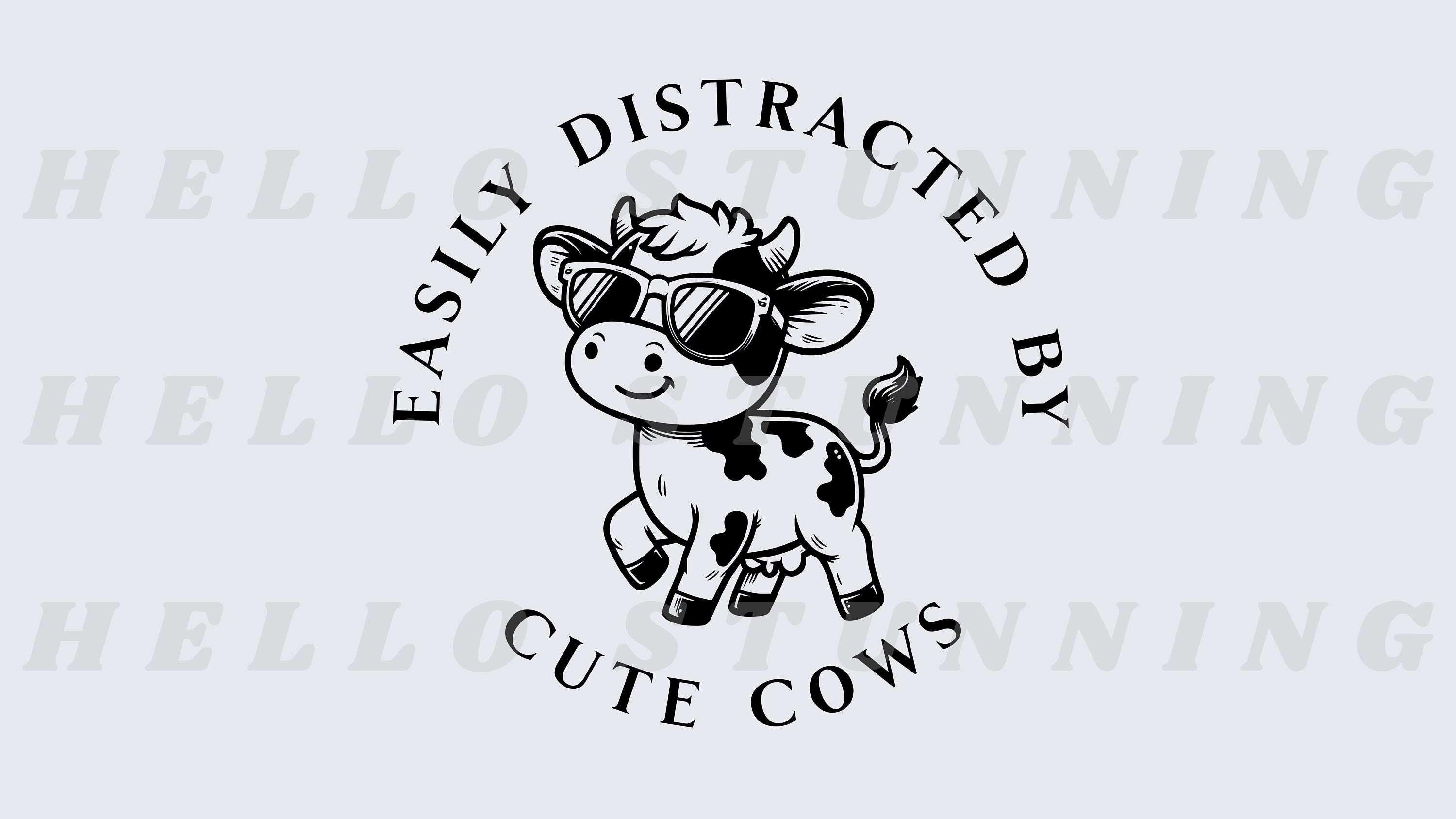 Cute Cow SVG, Easily Distracted by Cows, Svg Cow, Graphical Image Art ...