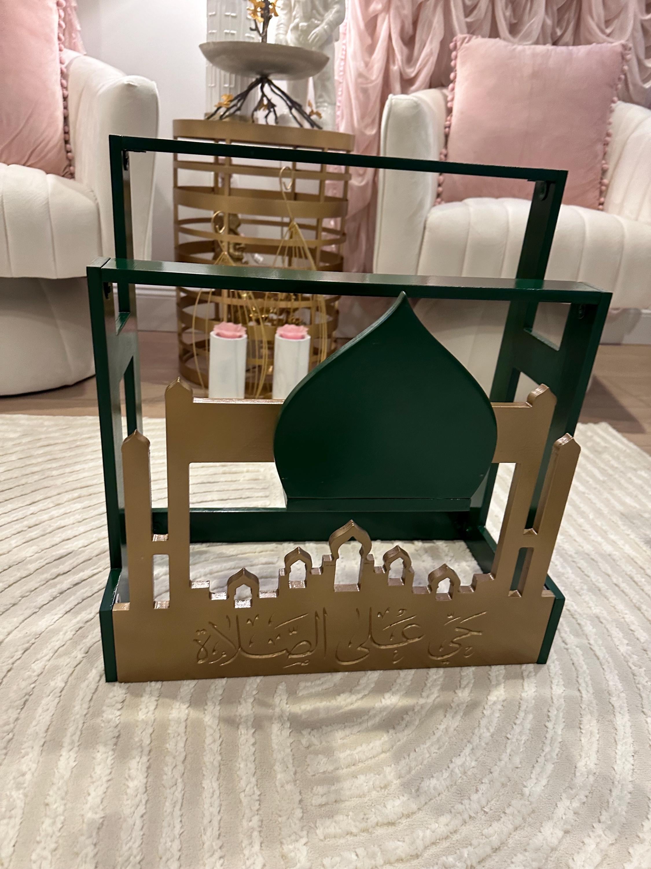 Modern Islamic Salah Stand With Quran Holder – Wooden Prayer Stand ...