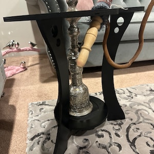 Hookah Table | Shisha Stand With Hose Holders | Wooden End Table for ...