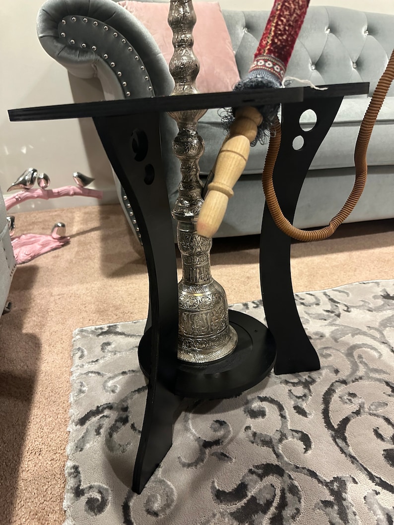 Hookah Table | Shisha Stand With Hose Holders | Wooden End Table for ...