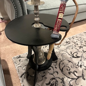 Hookah Table | Shisha Stand With Hose Holders | Wooden End Table for ...