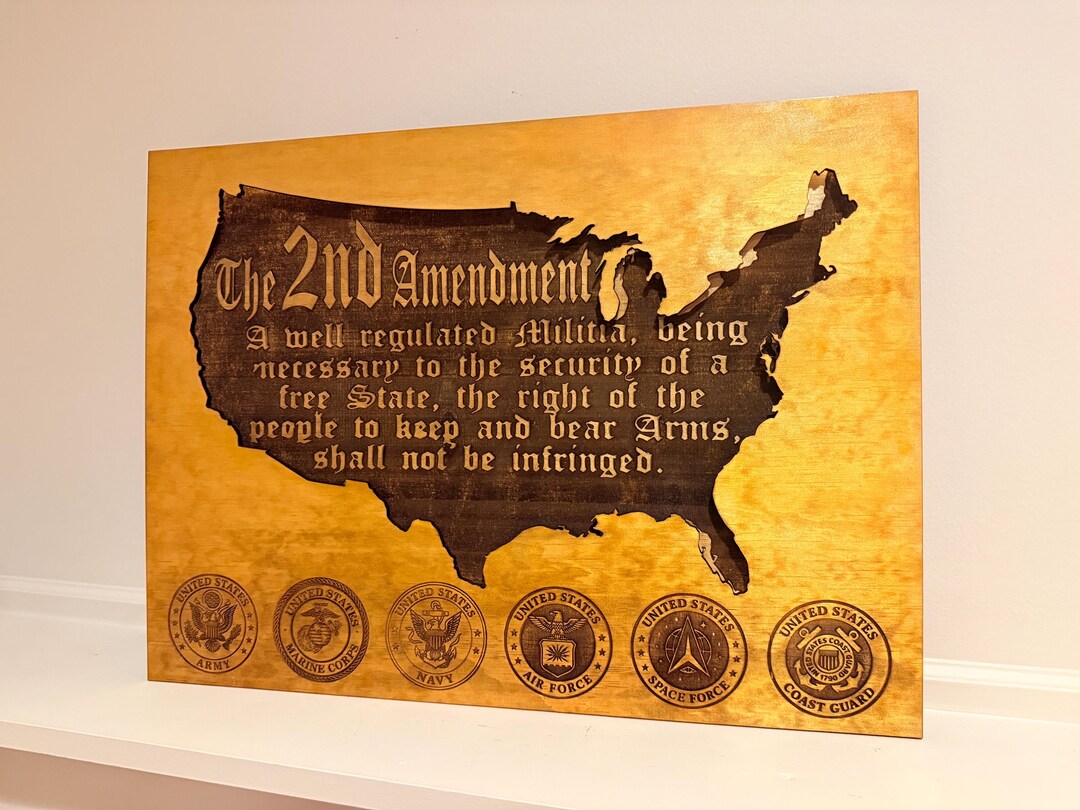 Handmade Wooden 2nd Amendment Wall Art With LED Lights – Patriotic ...
