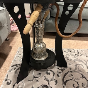 Hookah Table | Shisha Stand With Hose Holders | Wooden End Table for ...