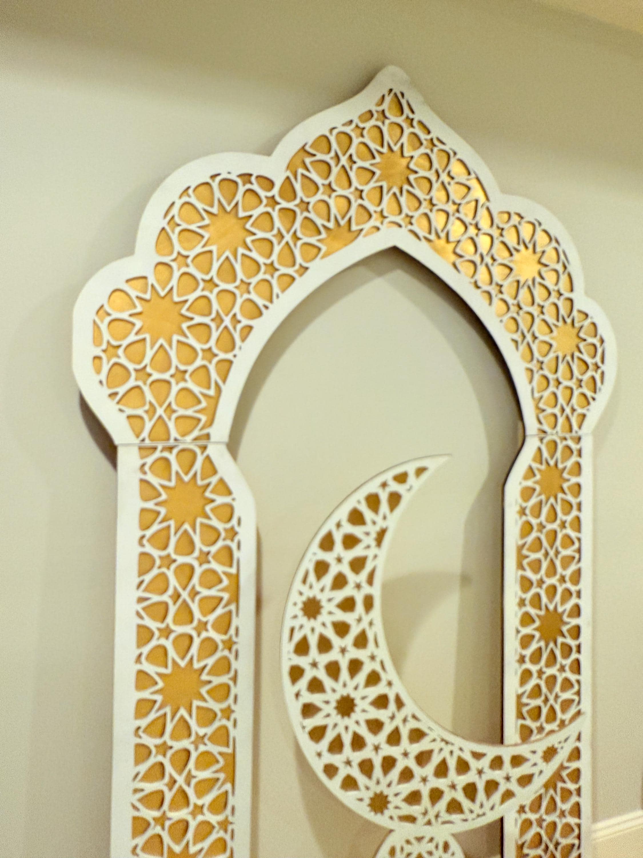 Luxury Islamic Arch Wall Decor – 3 Piece Modular Mihrab Design ...