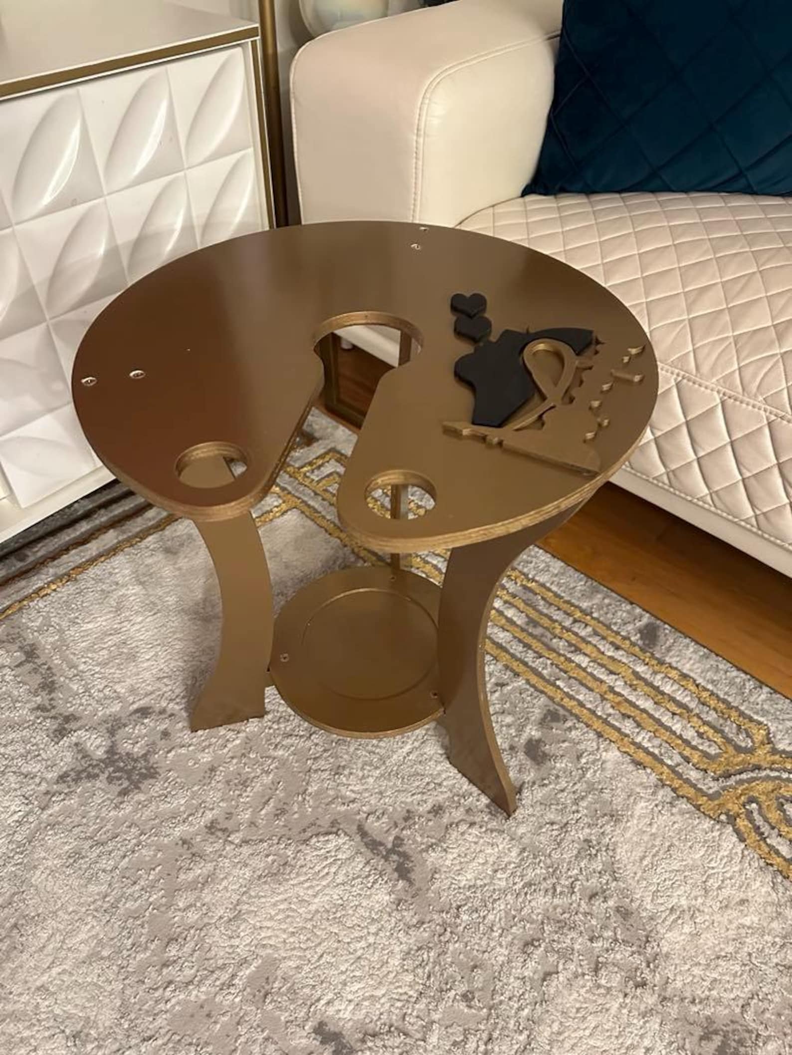 Hookah Table | Shisha Stand With Hose Holders | Wooden End Table for ...