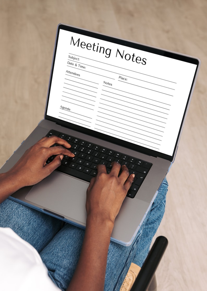 Meeting Notes Template Printable | Meeting Notes for Business PDF - Etsy
