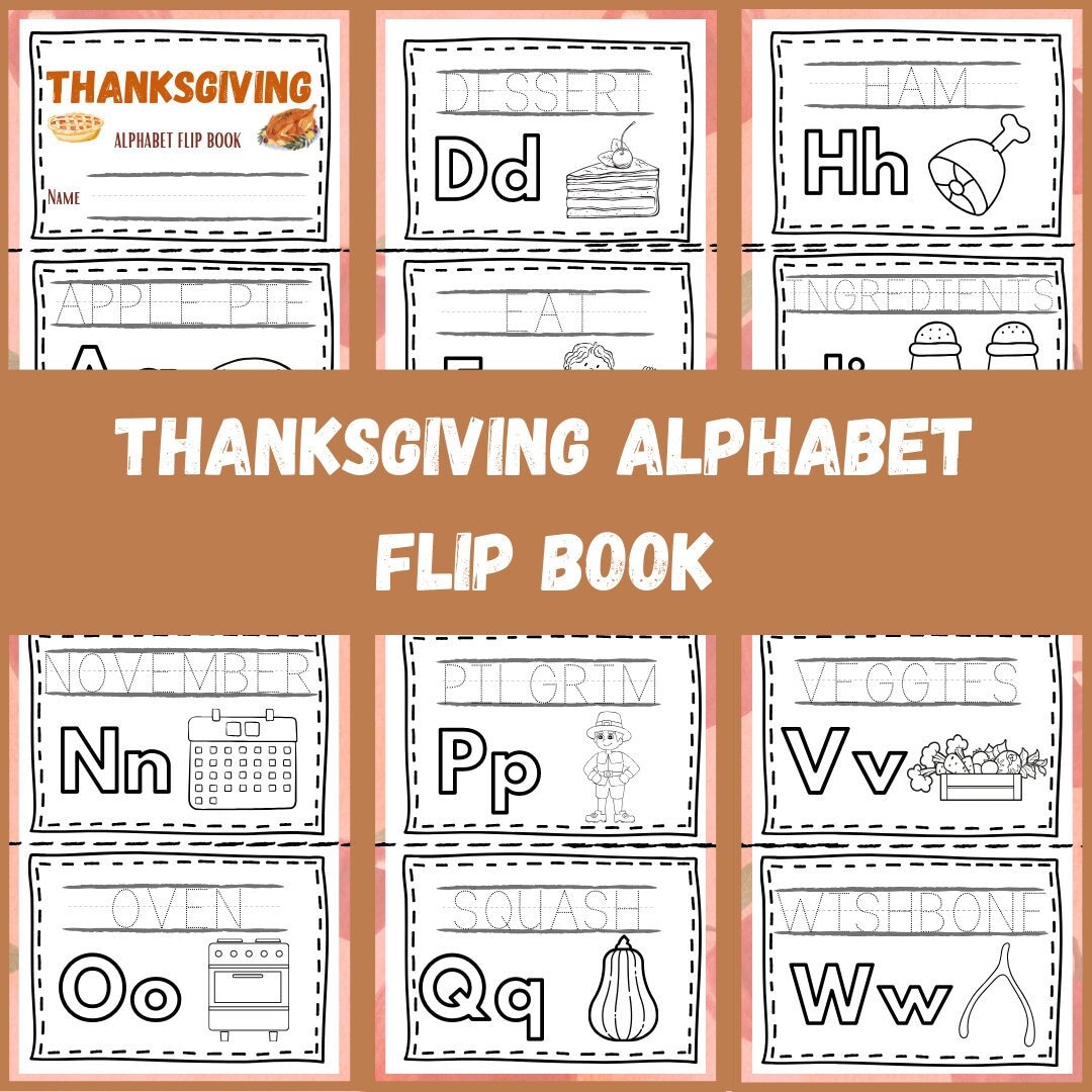 Thanksgiving Alphabet Flip Book - Etsy