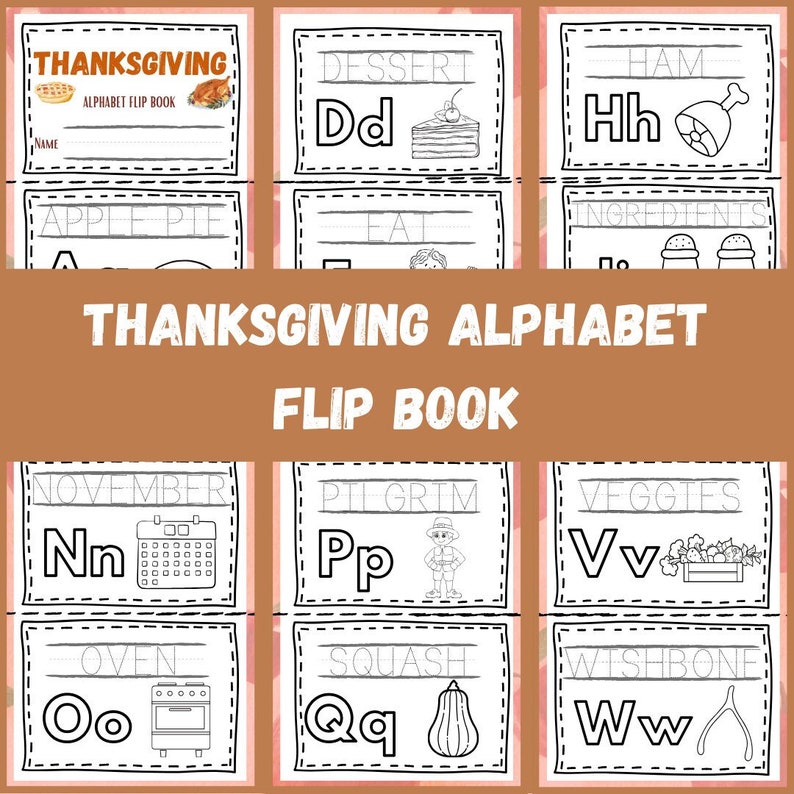 Thanksgiving Alphabet Flip Book - Etsy