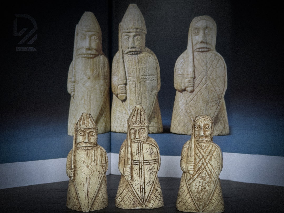 EXCLUSIVE Original Isle of Lewis Chessmen Set 1:1 Replica Berserkers - Etsy