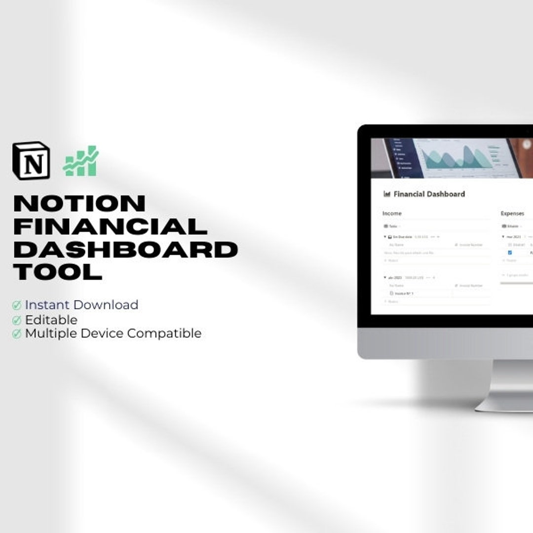 Financial Dashboard Notion Template Budgeting & Expense Tracking - Etsy