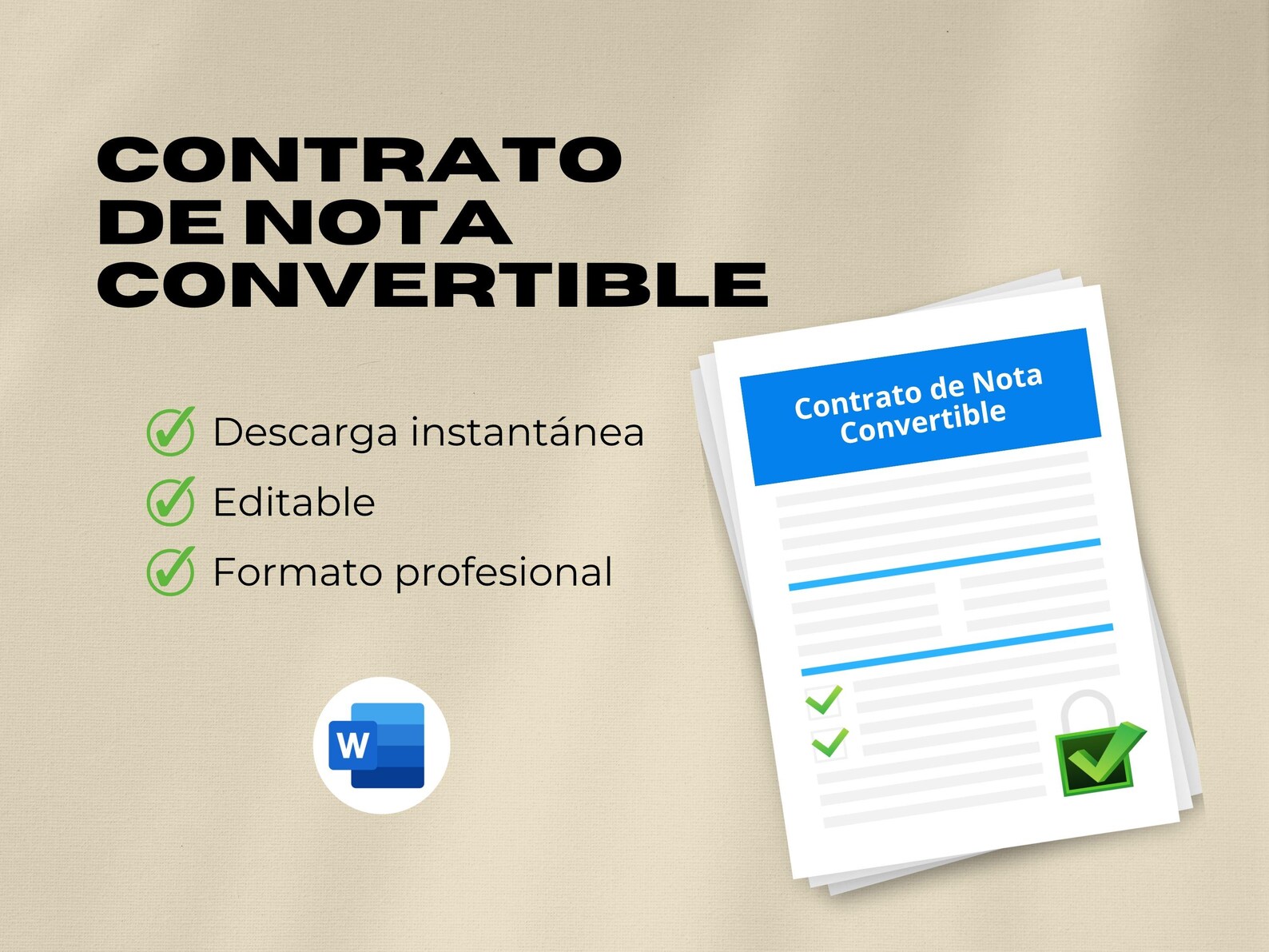 Contrato De Nota Convertible – Plantilla Editable En Word - Etsy
