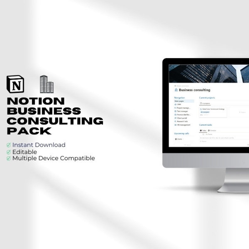 Business Consulting Notion Template, Editable Consultant Notion Template, Aesthetic Notion ...