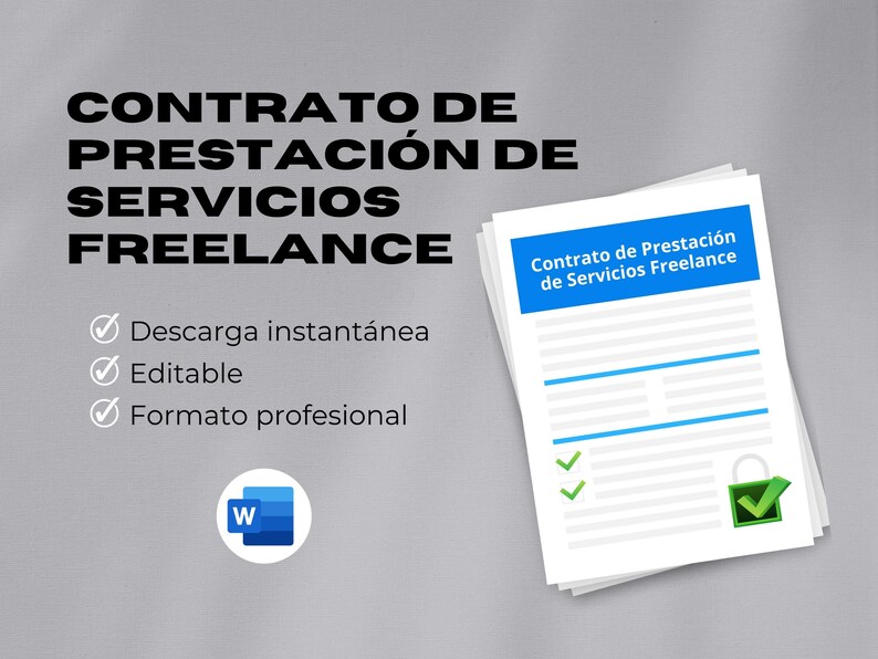 Contrato De Freelance Plantilla Editable En Word - Etsy