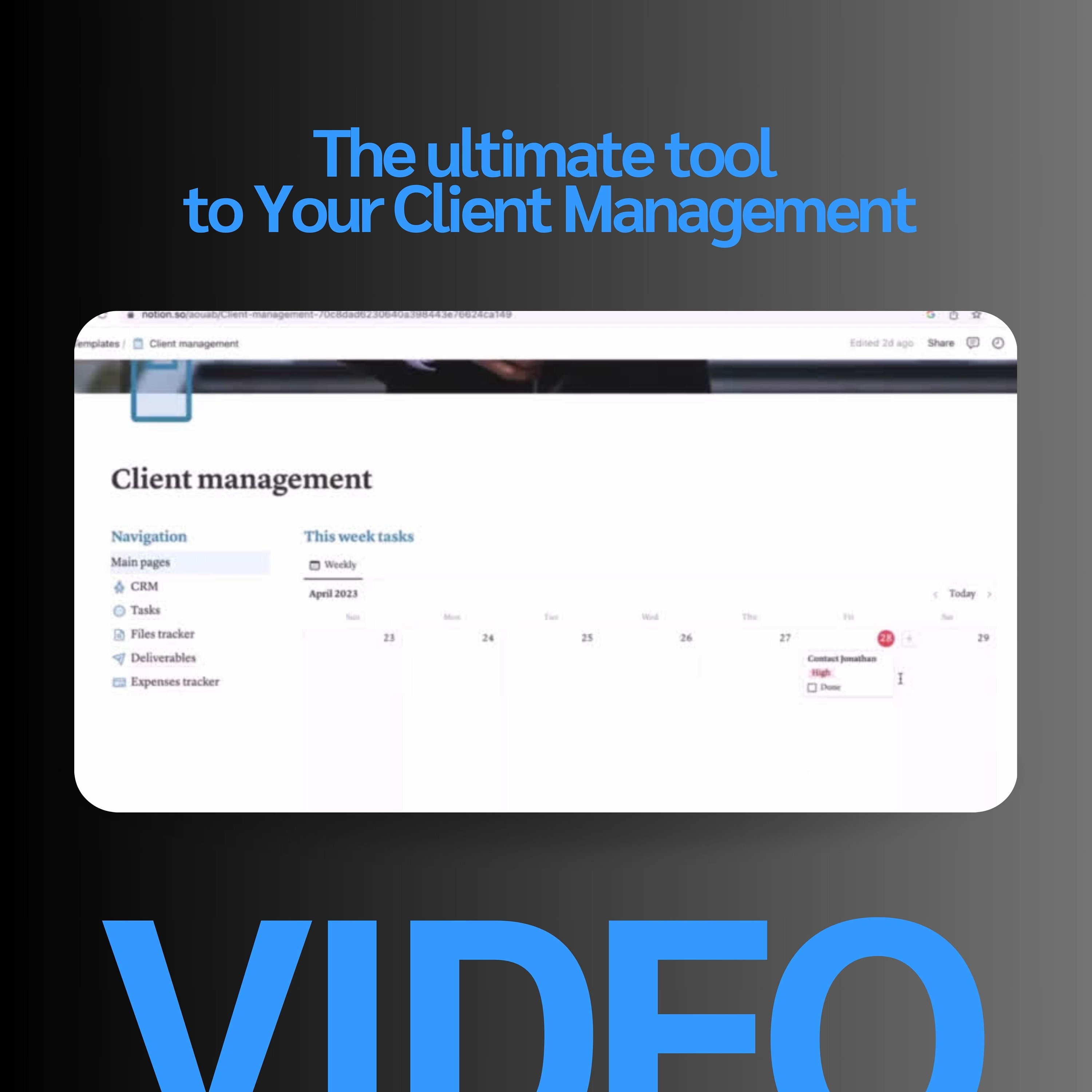 Client Management Notion Template, Contact Database & Project Tracker ...