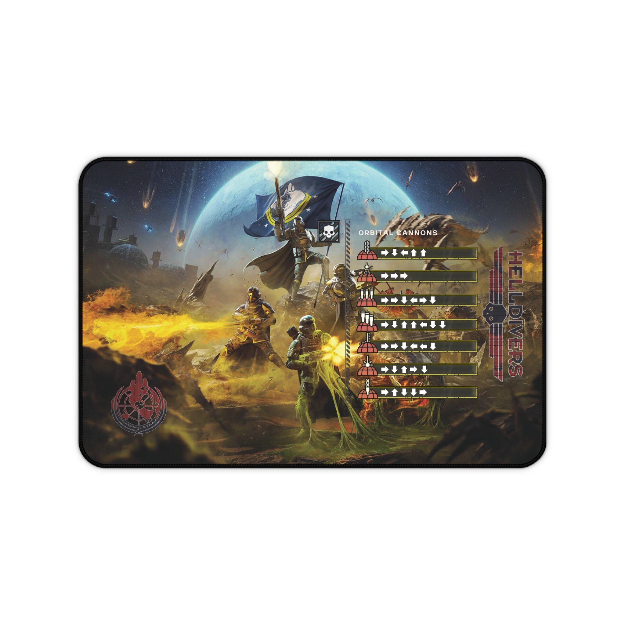 Helldivers Stratagem Battle Scene Desk Mat Orbital Cannon Large Gaming ...