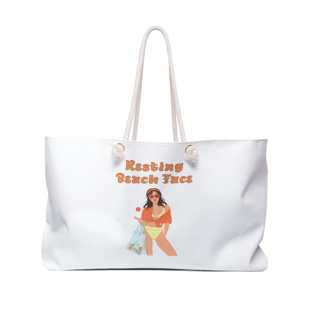 Resting Beach Face Weekender Bag, Funny Beach Bag, Punny Beach Bag ...