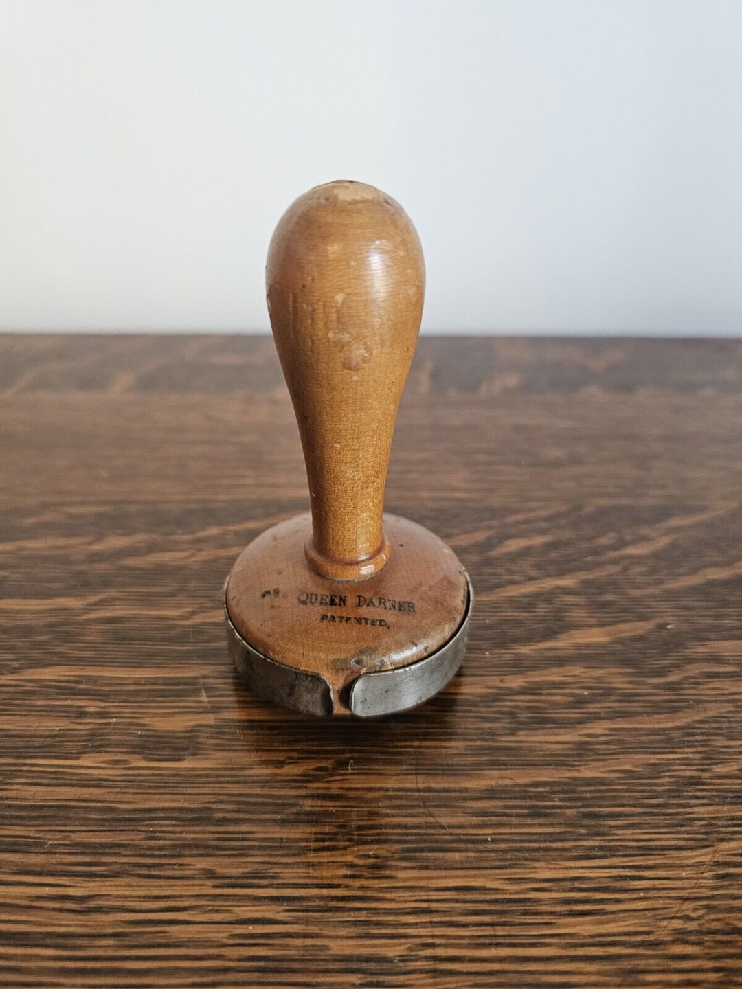 Rare Antique Wood Sock Darner With Metal Clamp Vintage Sewing Supply ...