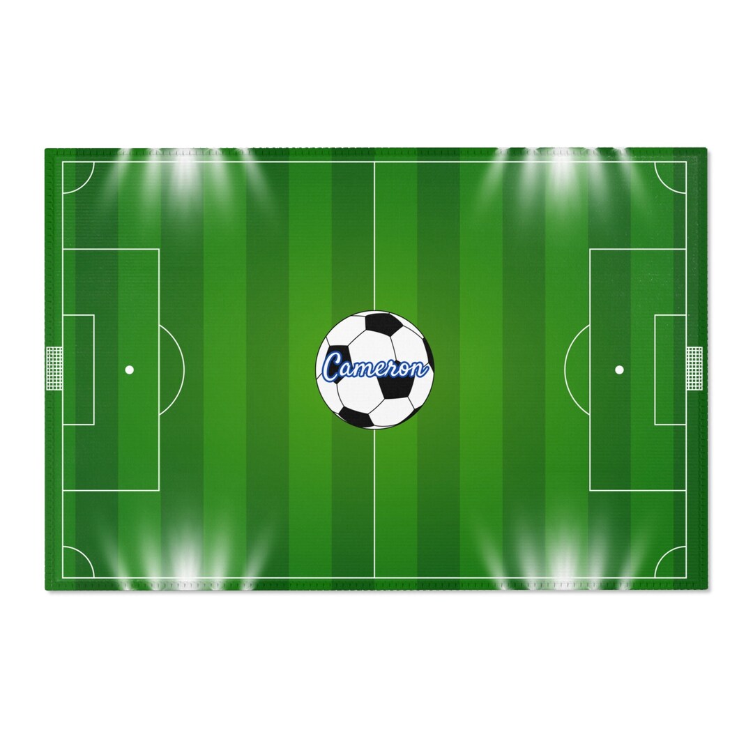 Personalized Soccer Field Rug for Playroom/bedroom (2 Sizes), Custom ...