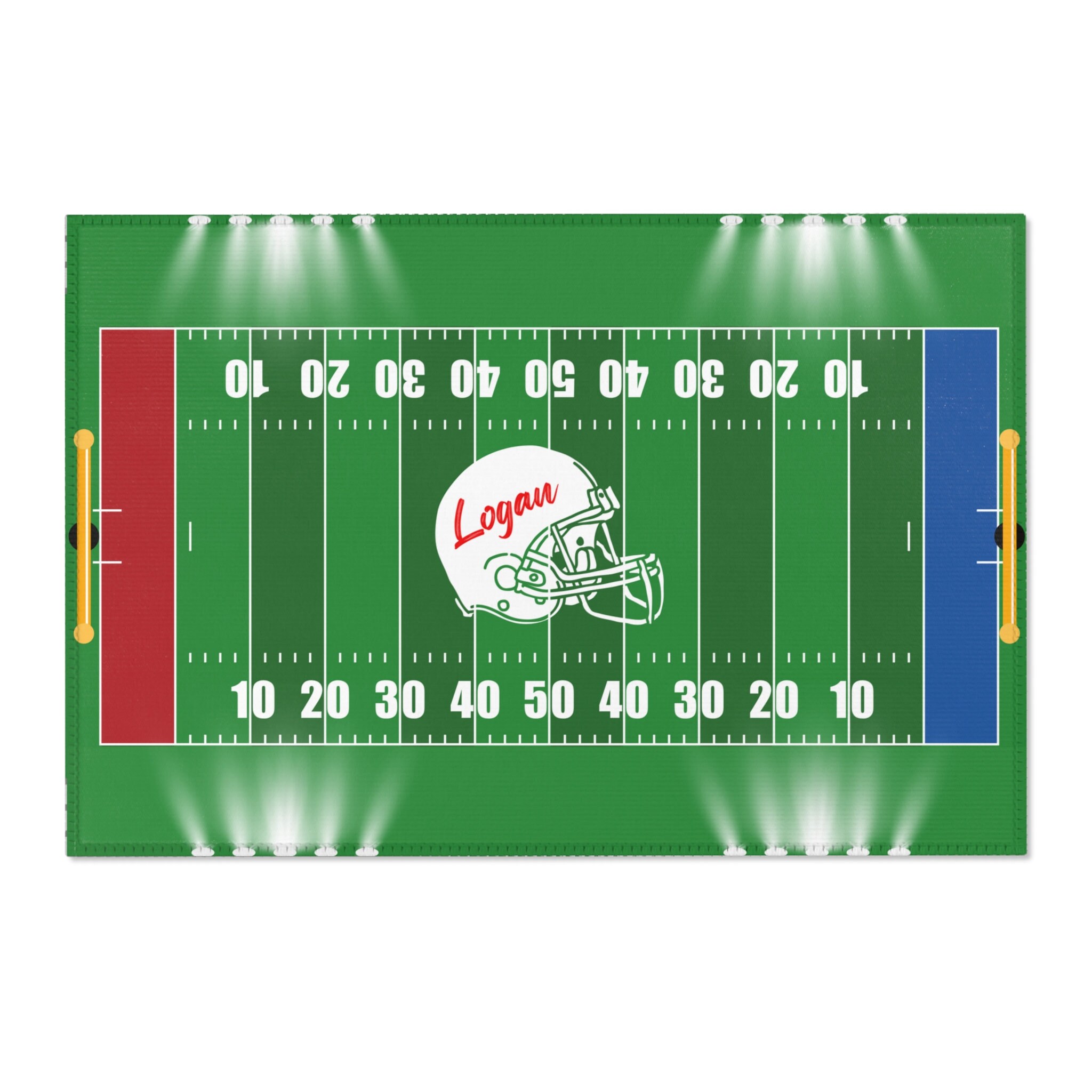 Personalized Football Field Rug for Playroom/bedroom 2 Sizes, Custom ...