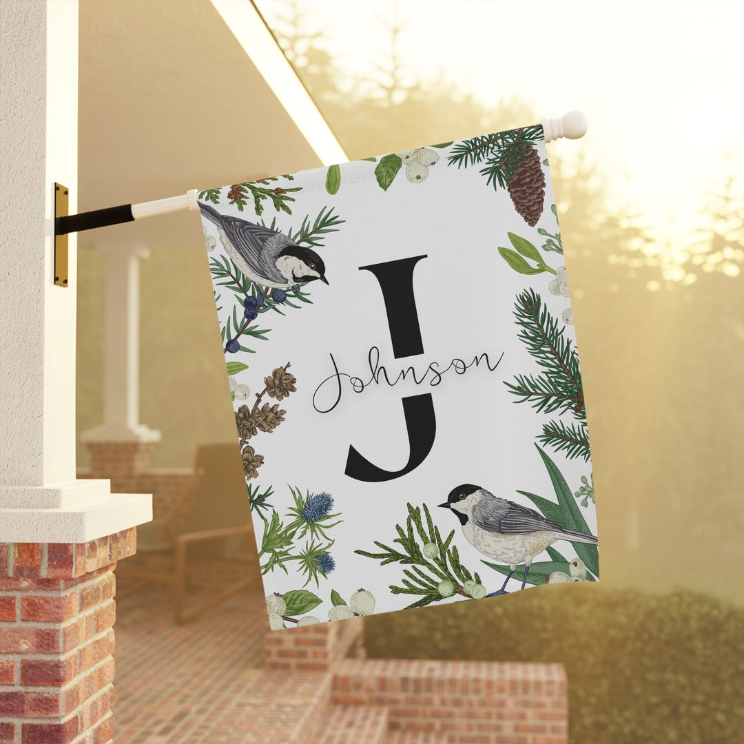 Personalized Winter Flags (2 Sizes), Custom Winter Flag With Initial ...