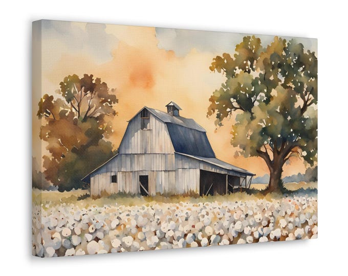 Cotton Field Art Print Oil Painting Cotton Paper Art Print Museum Grade ...
