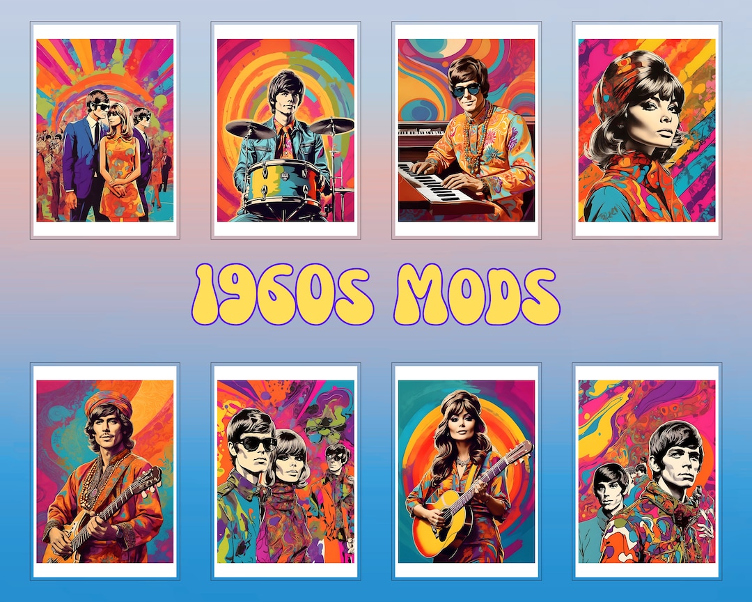 Retro 1960s Mod Illustration Collection Digital Download Printable Art ...
