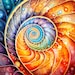 Fibonacci Dream, High Quality Canvas Wall Art, Watercolor Style Digital ...