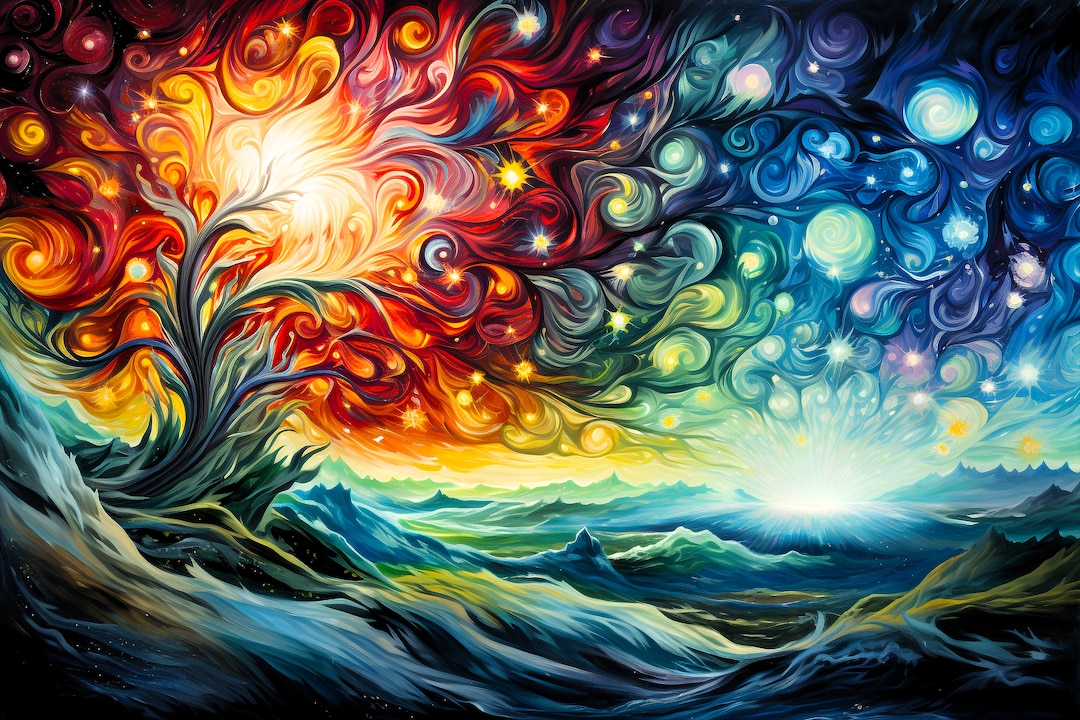 A Melody of Ice & Fire, a Primordial Earth Erupts With Color, Canvas ...