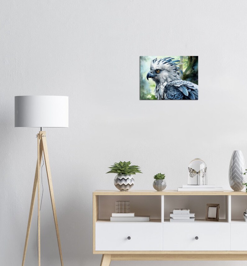 Harpy Eagle, Watercolor Style Painting, Photo Realistic Canvas Digital ...