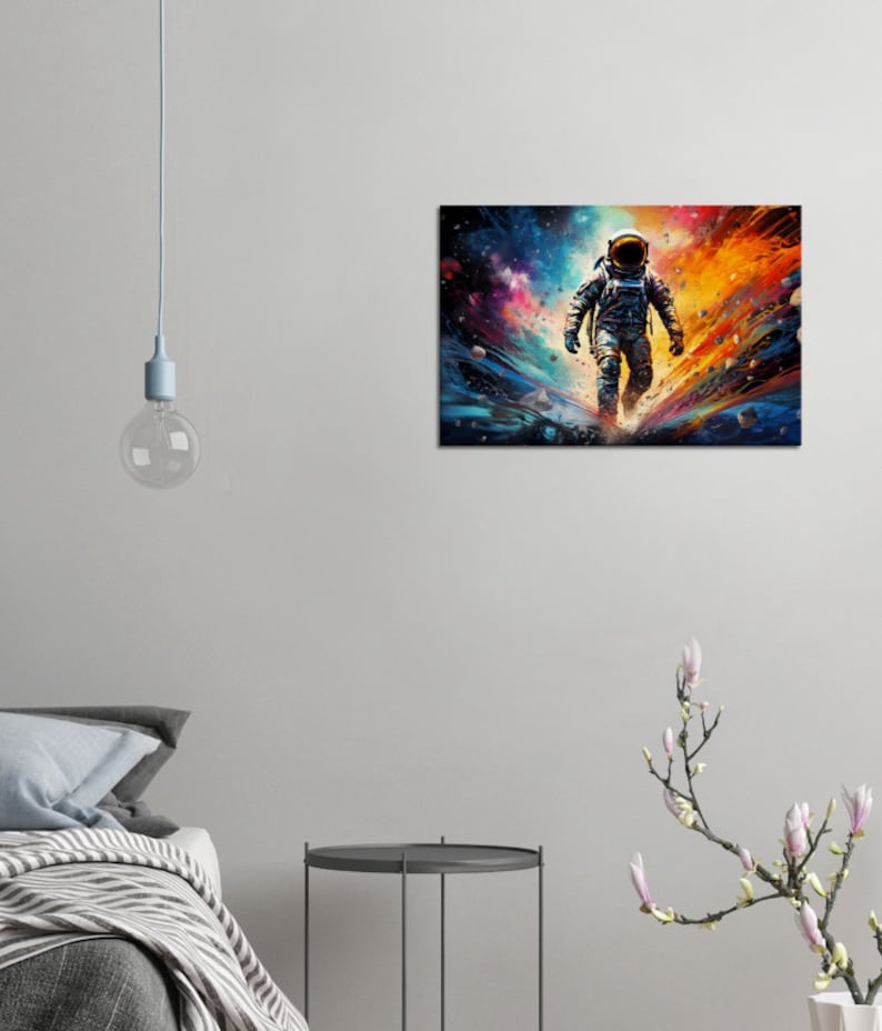 Astronaut Space Walk Contemporary Wall Art, Unique High Quality Digital ...