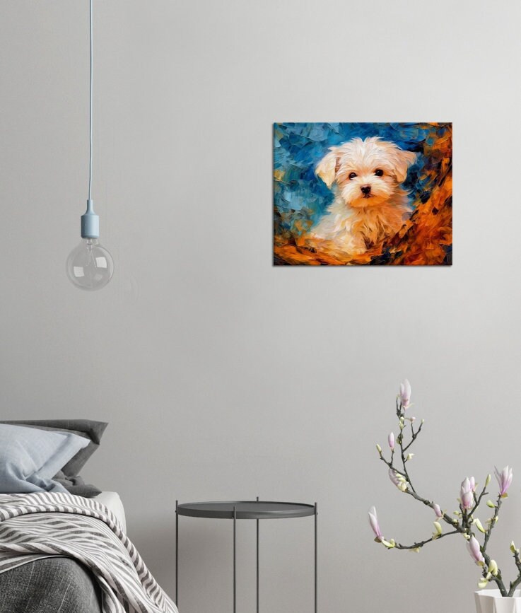 Teacup Maltipoo, Watercolor Painting Style Canvas Wall Art, High ...