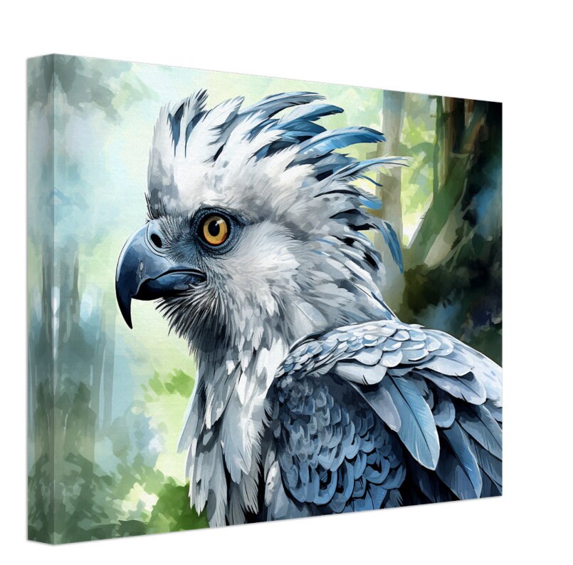 Harpy Eagle, Watercolor Style Painting, Photo Realistic Canvas Digital ...