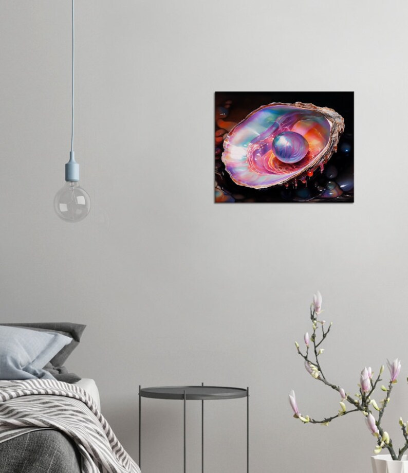 Striking Abalone Shell & Pearl Canvas Wall Art W/ a Hint of Surrealism ...