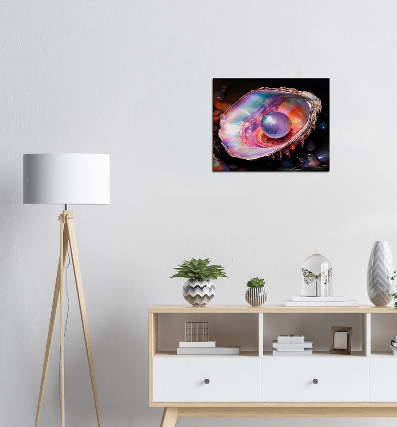 Striking Abalone Shell & Pearl Canvas Wall Art W/ a Hint of Surrealism ...