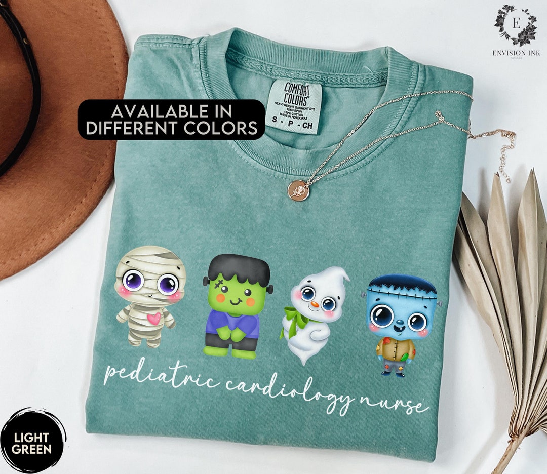 Pediatric Cardiology Nurse Comfort Colors Halloween Shirt, PCICU Nurse ...