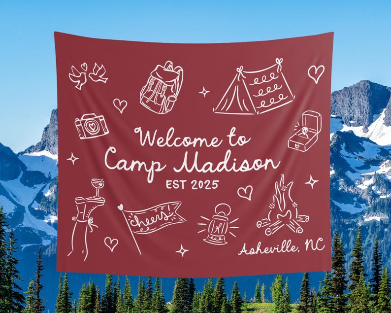 Custom Camp Bachelorette Banner, Bachelorette Party Photo Backdrop ...