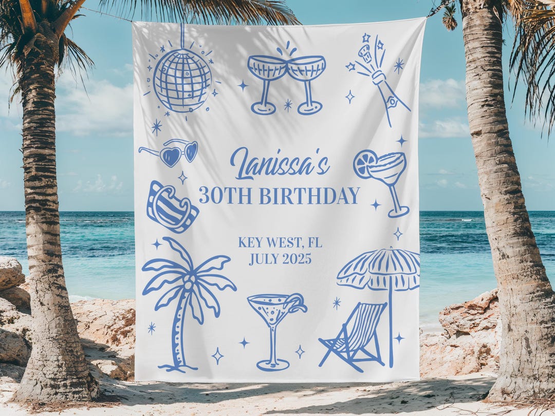 Birthday Banner, Beach Party Sign, Birthday Wall Hanging, Beach Party ...