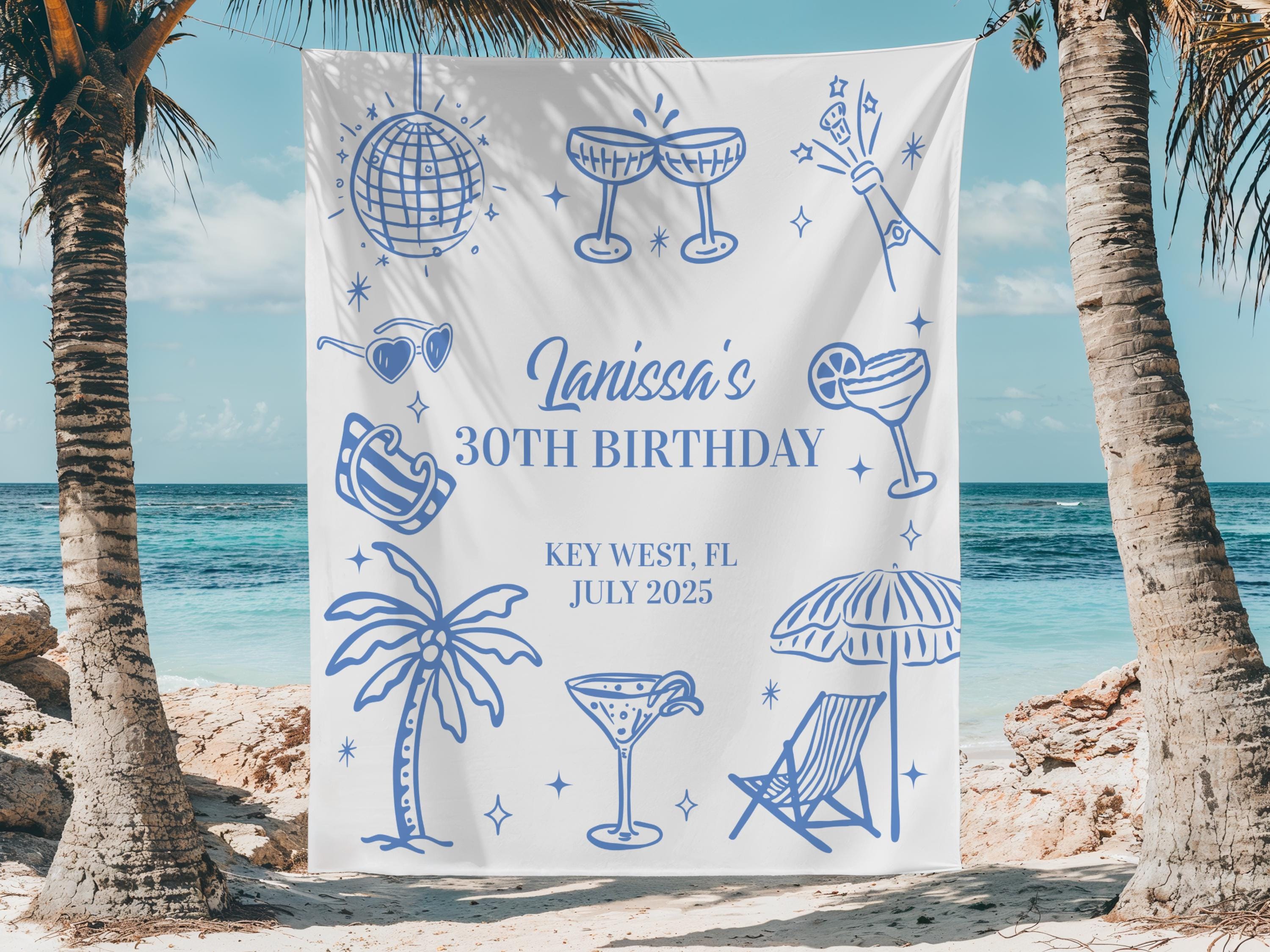 Birthday Banner, Beach Party Sign, Birthday Wall Hanging, Beach Party ...