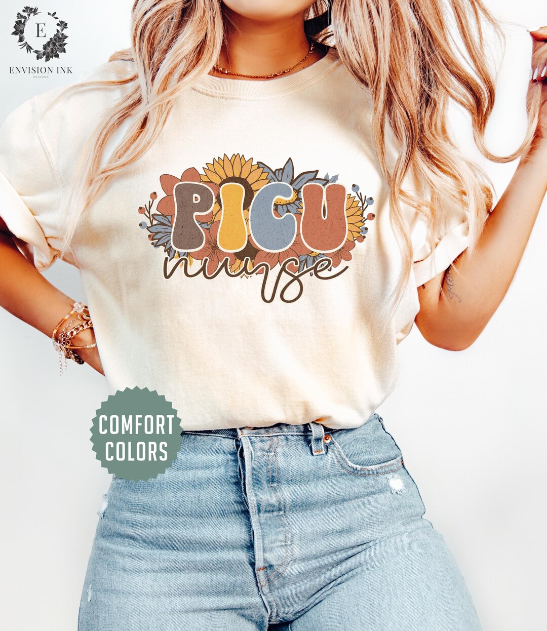 Comfort Colors PICU Nurse Fall Shirt, Pediatric Intensive Care Unit ...