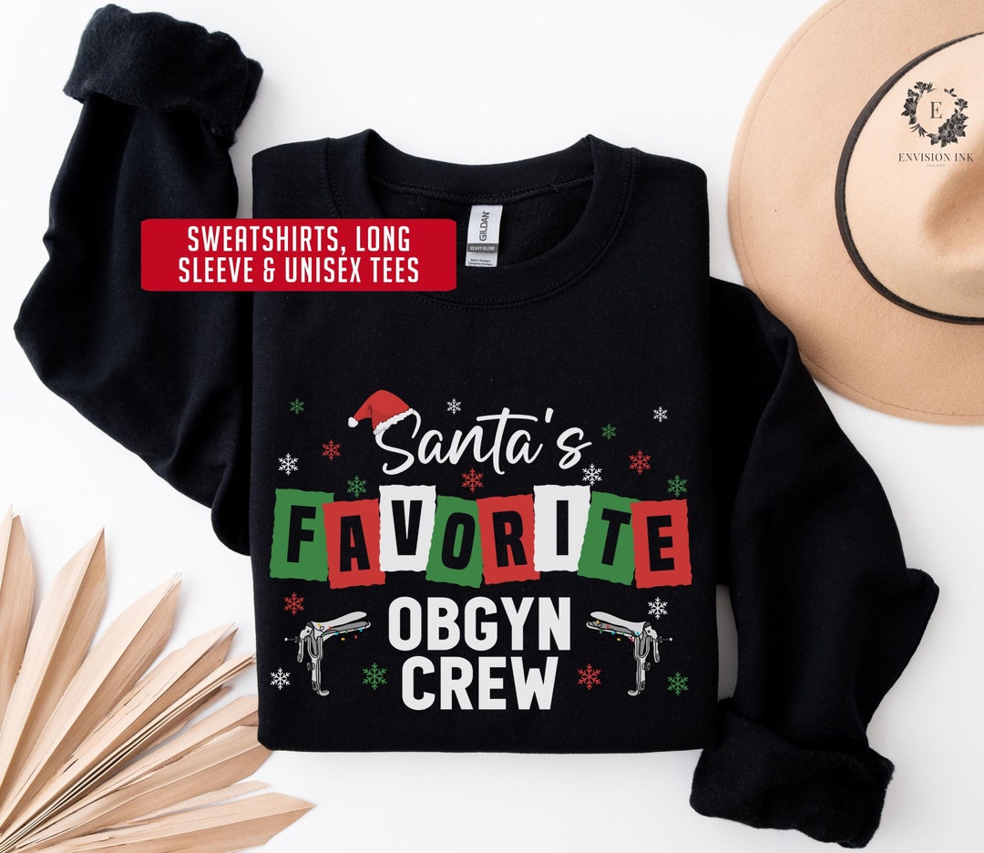 Christmas OBGYN Sweatshirt, Obstetrics Group Shirts, OBGYN Crew Long ...