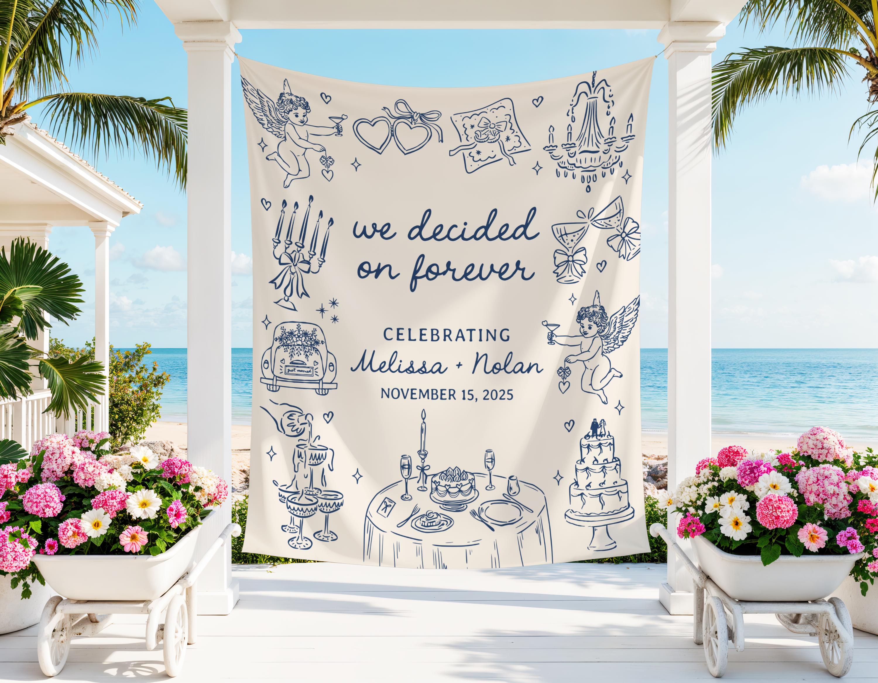 Personalized Wedding Banner, Custom Engagement Party Sign, Rehearsal ...