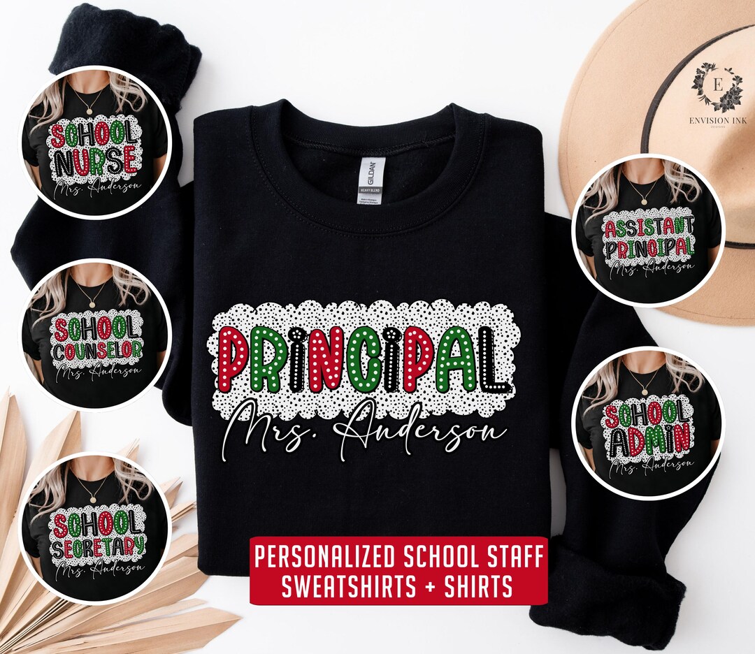 Personalized School Staff Christmas Sweatshirts, Custom School Office ...