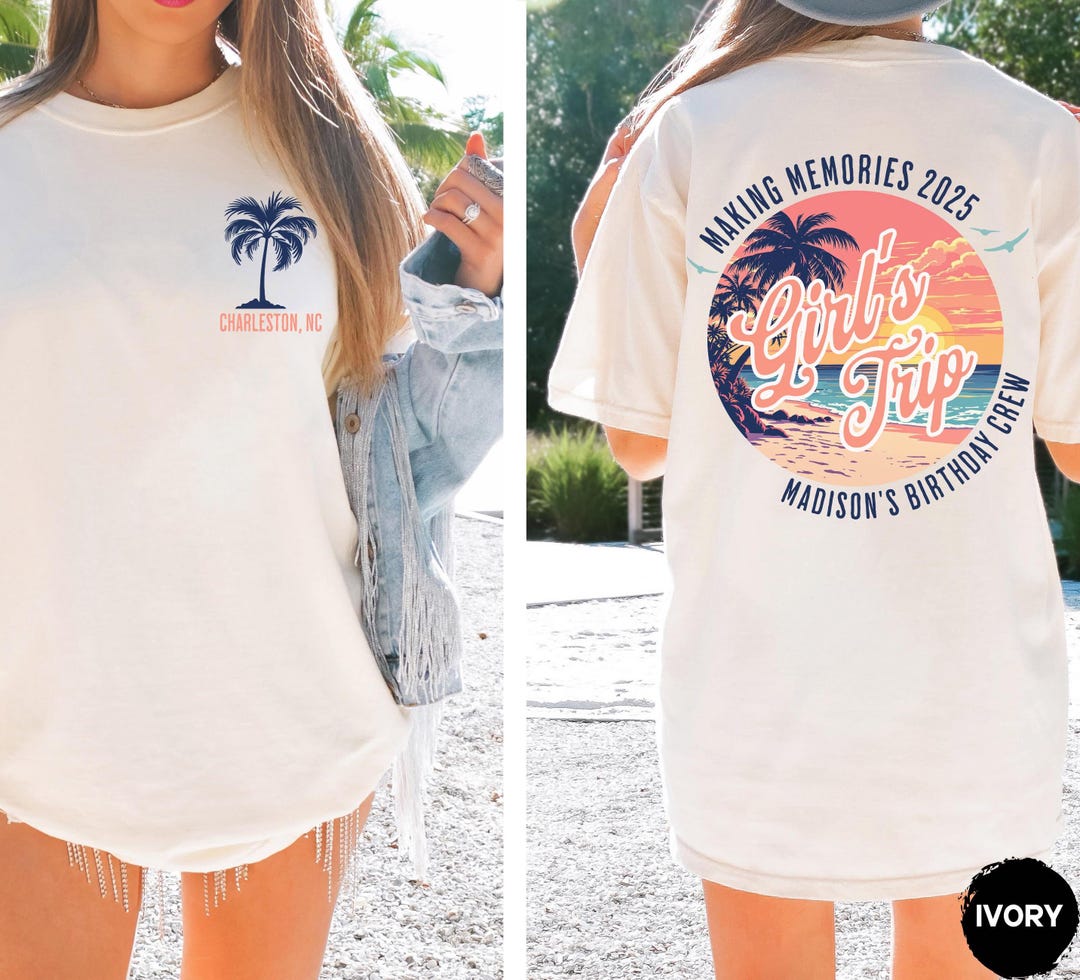 Custom Beach Trip Shirt, Girls Trip Tee Comfort Colors Beach Birthday ...