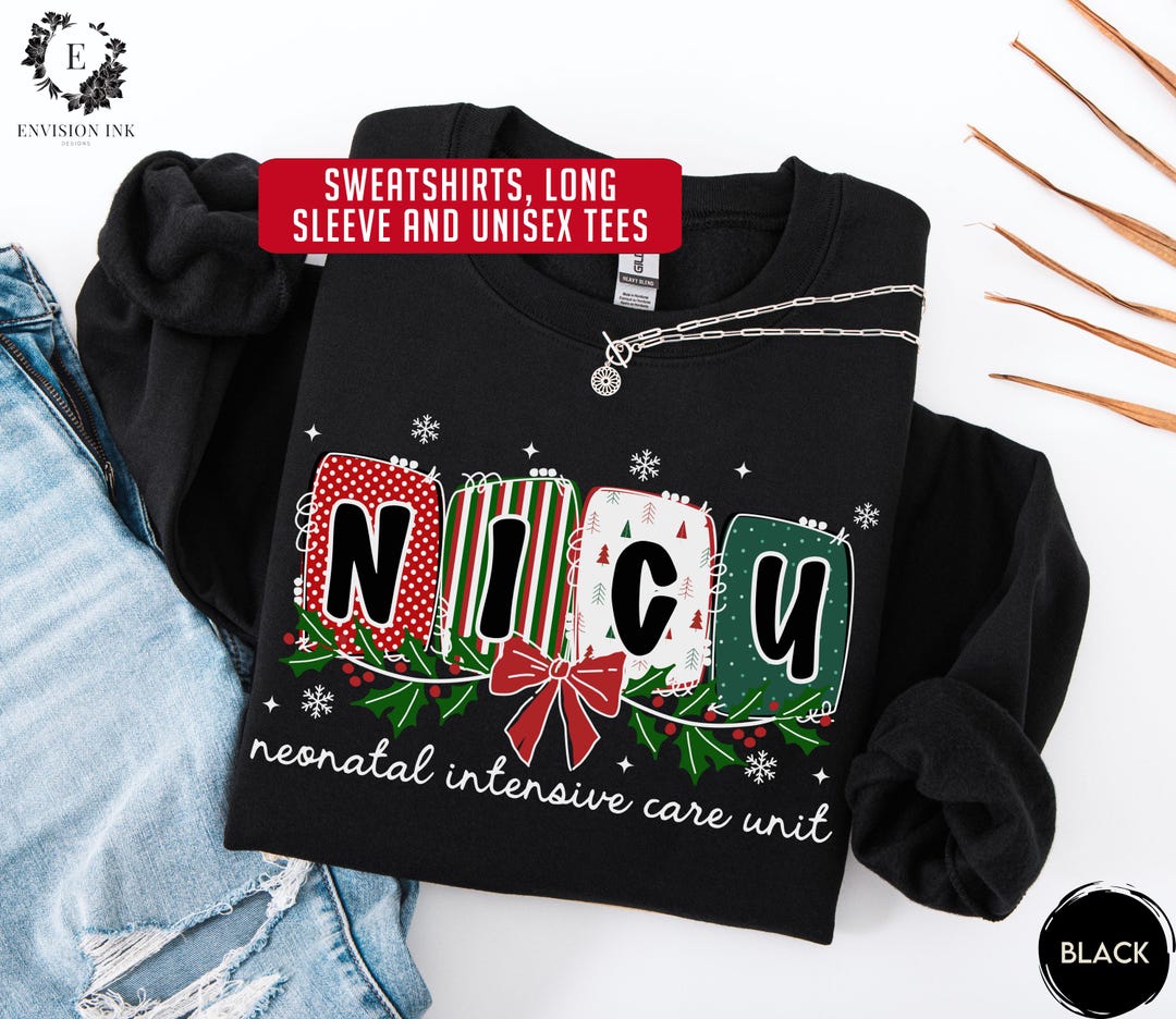 Neonatal Intensive Care Unit Christmas Sweatshirt, NICU Nurse Pullover ...