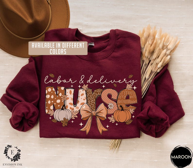 Labor and Delivery Nurse Sweatshirt, L&D Nurse Coquette Sweater, Fall ...