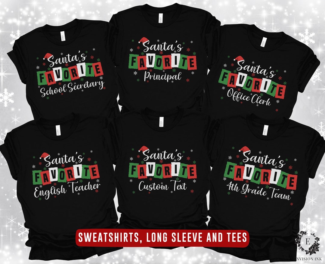 School Staff Christmas Shirts, School Team Tshirts, Christmas Long ...